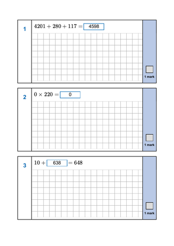 KS2 Maths - SATS Arithmetic Tests Standard & Short Version (Pack 1) New ...