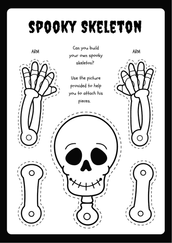 Build Create Your Own Spooky Skeleton Halloween Fun. Skeleton Pin ...