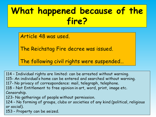 Reichstag Fire & Enabling Act | Teaching Resources