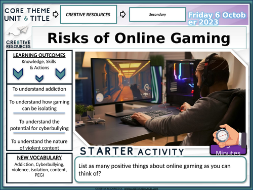 Risks of Online Gaming - PSHE | Teaching Resources