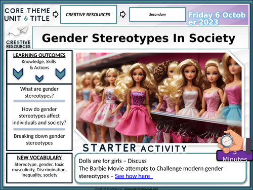 Gender Stereotypes In Society - PSHE | Teaching Resources