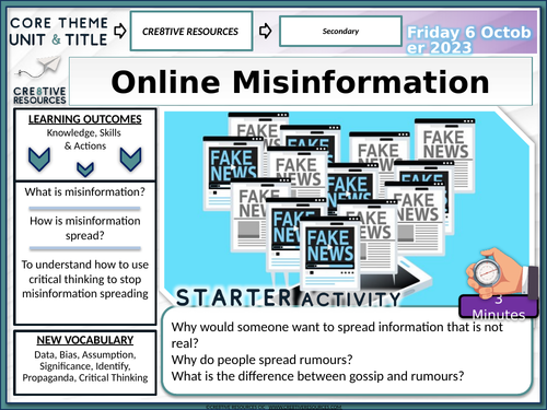 Online Misinformation - PSHE | Teaching Resources