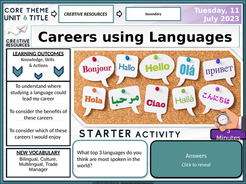 Careers using Languages | Teaching Resources