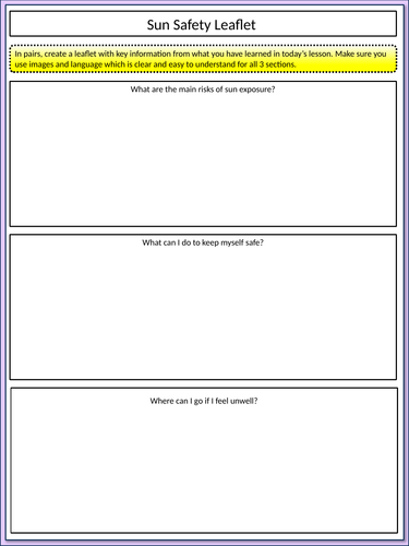 Sun Safety - PSHE | Teaching Resources