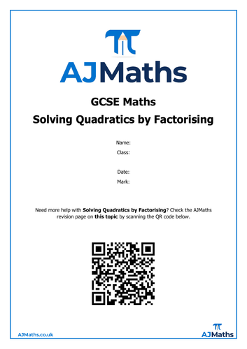 Gcse Maths Solving Quadratics By Factorising Edexcel Foundation