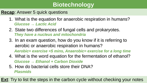 Biotechnology - Examples and fermentation | Teaching Resources