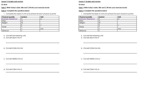 Scalar vs. Vector | Teaching Resources Scalar vs. Vector | Teaching Resources