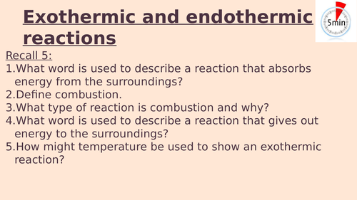 AQA Single chemistry - C7 Energy changes - Scheme of work | Teaching ...