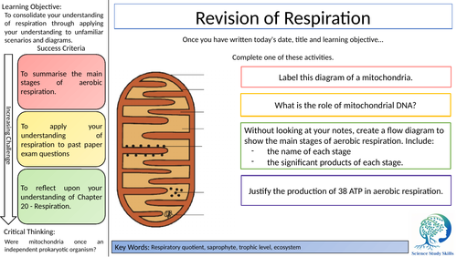 Revision of Respiration - Oxford AQA A Level Biology | Teaching Resources