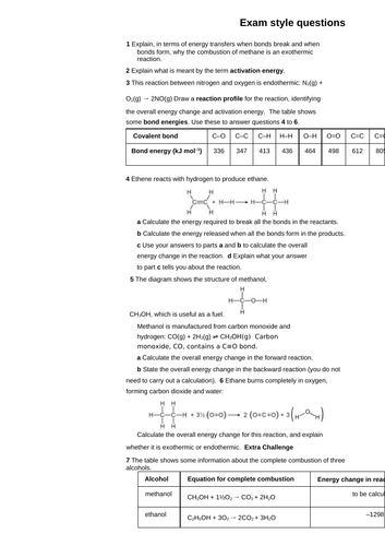 KS4 - Calculating bond energies lesson | Teaching Resources KS4 - Calculating bond energies lesson | Teaching Resources