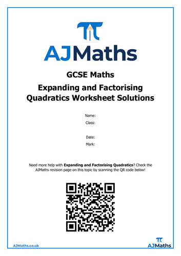 Gcse Maths Expanding And Factorising Quadratics Edexcel Foundation Teaching Resources