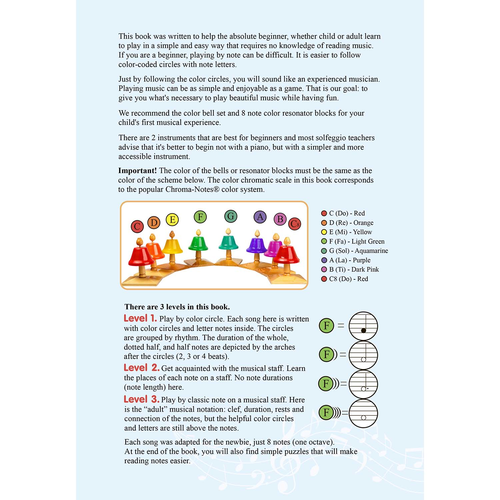24 Color-Coded Songs for ChromaNotes Bell Set: Music for Beginners ...