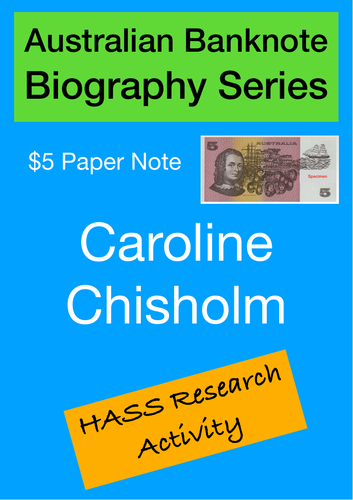 Caroline Chisholm - Australian Bank Note Biographies $5 Note | Teaching ...