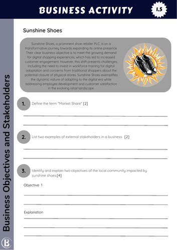 IGCSE Business Unit 1.5 Business Objectives and Stakeholders | Teaching ...