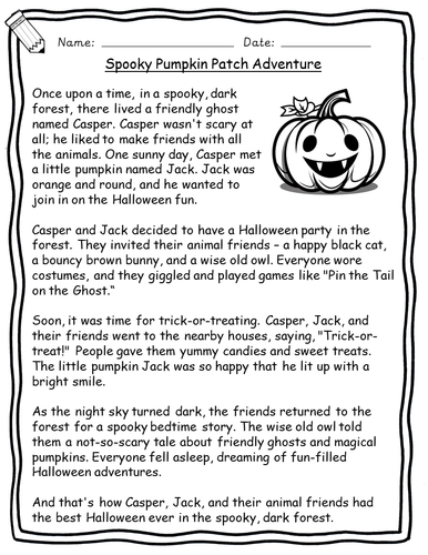 Halloween reading comprehensions for all ages - Fiction and non-fiction ...