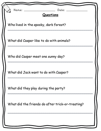 Halloween reading comprehensions for all ages - Fiction and non-fiction ...