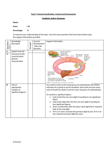 Edexcel CB7 End of Topic Assessment and FAR Marking Feedback Sheet ...