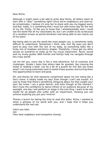 Call Me Lion - Write an informal letter. | Teaching Resources