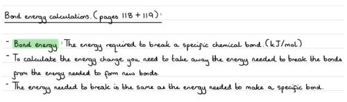 C7: Energy Changes revision notes | Teaching Resources