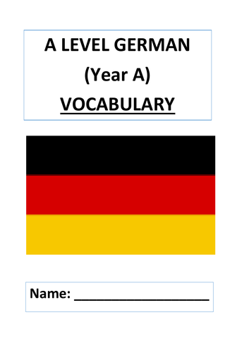 AQA A Level German Vocabulary Booklets | Teaching Resources