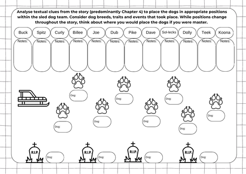 Call of The Wild - Dog Sled Team - Chapter 4 Worksheet - Primordial ...