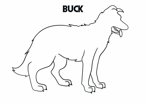 Buck - Call of the Wild Character Dog Outline | Teaching Resources