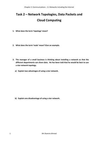 AS Computer Science - Unit 2 Communication - 2.1 Networks including the ...