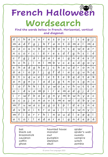 French Halloween Vocabulary Worksheets | Teaching Resources