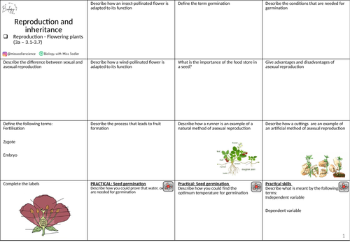 Edexcel iGCSE Biology Reproduction and Inheritance revision grid ... Edexcel iGCSE Biology Reproduction and Inheritance revision grid ...