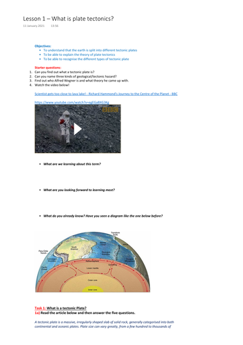 KS3 Geography:Tectonics and Hazards SoW / work booklet - volcanos ...