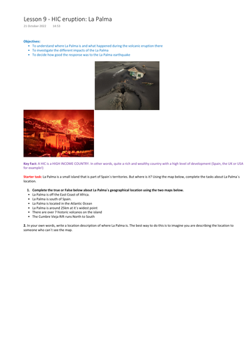 KS3 Geography:Tectonics and Hazards SoW / work booklet - volcanos ...