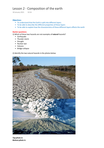 KS3 Geography:Tectonics and Hazards SoW / work booklet - volcanos ...
