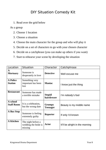 Comedy and its sub-genres | Teaching Resources