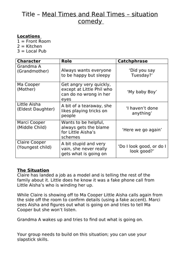 Comedy and its sub-genres | Teaching Resources