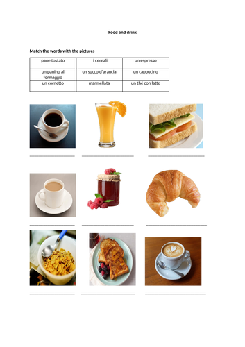 Italian GCSE Food and Drink | Teaching Resources
