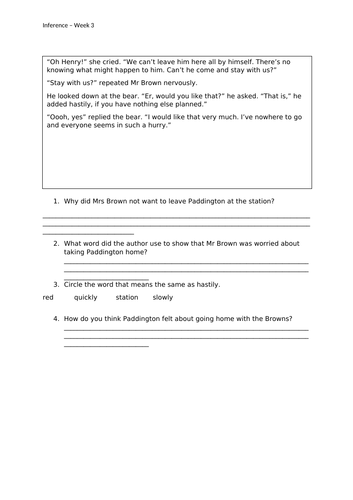 Paddington Reading Comprehension Pack | Teaching Resources