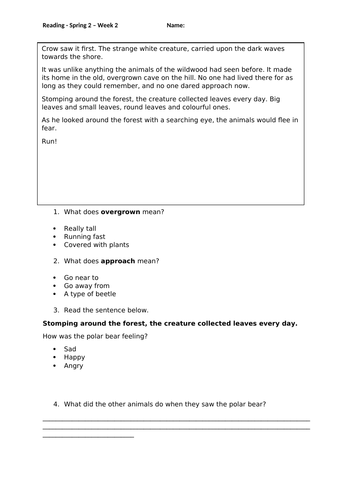 Reading Comprehension Leaf by Sandra Dieckmann | Teaching Resources