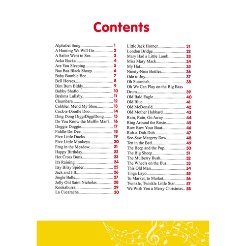 The Easiest Songbook. 58 Simple Songs without Musical Notes | Teaching ...