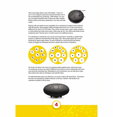 Tongue Drum Songbook for Beginner: Play Simple Kids Songs by Number ...