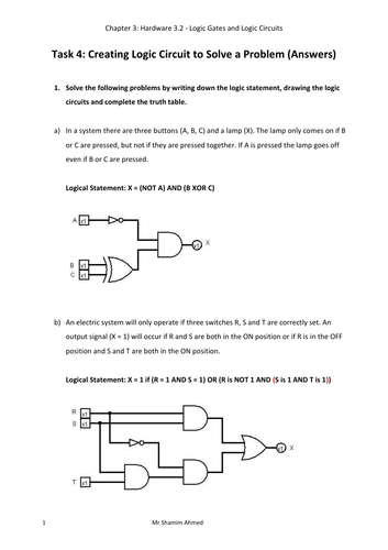 AS Computer Science - Unit 3 Hardware - 3.2 Logic Gates and Logic ...