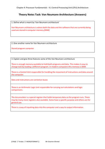AS Computer Science - Unit 4 Processor Fundamentals- 4.1 Central Processing Unit (CPU ...