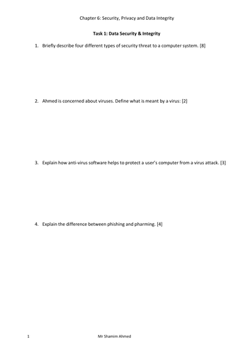 As Computer Science Unit 6 Security Privacy And Data Integrity 61 Data Security And 