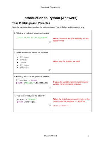 AS Computer Science - Unit 11 Programming - Python Lesson 1 | Teaching ... AS Computer Science - Unit 11 Programming - Python Lesson 1 | Teaching ...