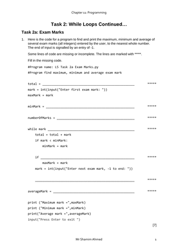 AS Computer Science - Unit 11 Programming - Python Lesson 5 | Teaching ... AS Computer Science - Unit 11 Programming - Python Lesson 5 | Teaching ...