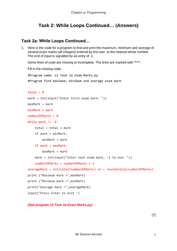 AS Computer Science - Unit 11 Programming - Python Lesson 5 | Teaching ... AS Computer Science - Unit 11 Programming - Python Lesson 5 | Teaching ...