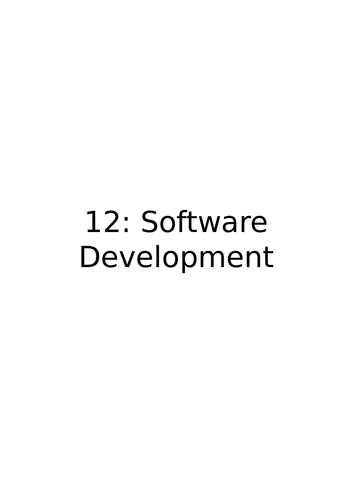 AS CS - Unit 12 Software Development - 12.1 Program Development Life Cycle & 12.3 Program ...