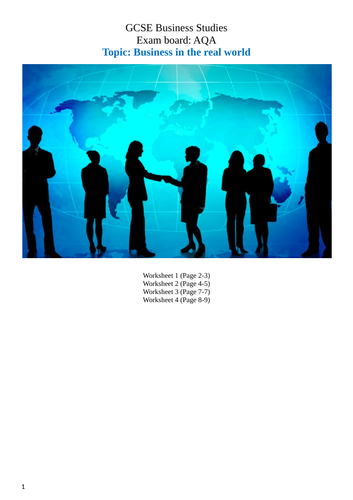 GCSE Business Studies AQA - Business in the real world | Teaching Resources