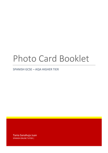 Spanish GCSE Photo Card Booklet | Teaching Resources