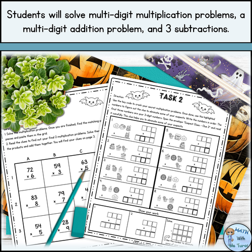 Halloween Multi-Digit Multiplication Escape Room | Teaching Resources