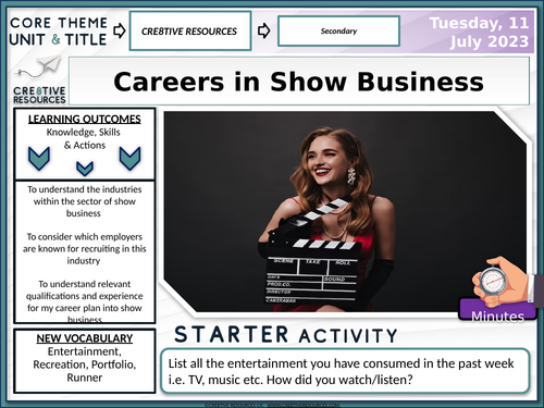 Careers in Show Business Film & TV | Teaching Resources